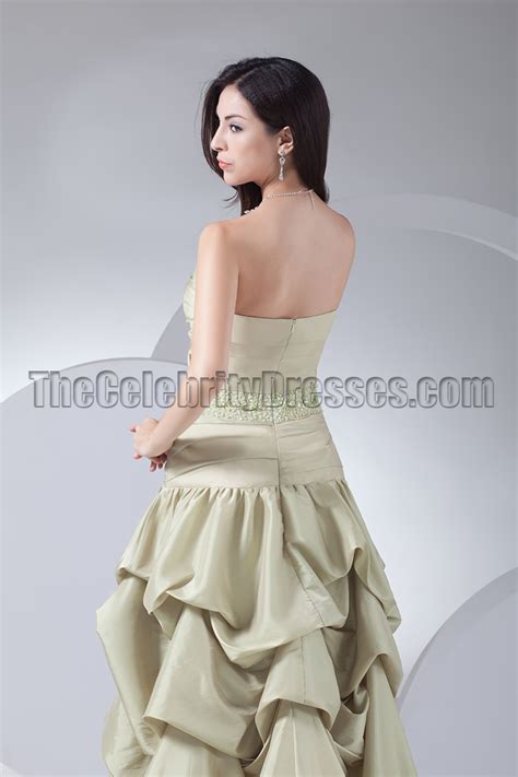 Sexy Strapless Hi Low Formal Pageant Dress Prom Gown Thecelebritydresses
