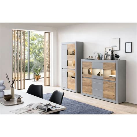 Inosign Highboard Casablanca Trendige Farbe Platingrau Matt Türen