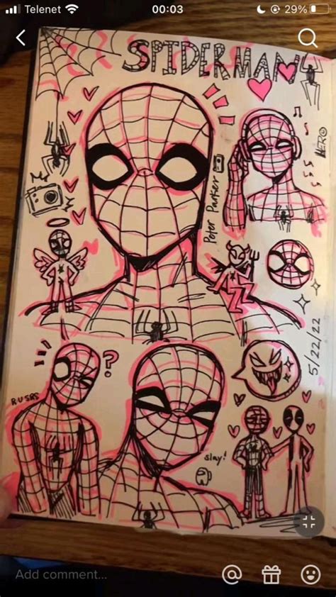 Spiderman💗🕷️ En 2023 Dibujos Garabateados Tutorial De Dibujo