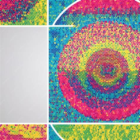 Pop Art Circle Halftone In Color Background Pattern Design Blank Space