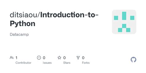 GitHub Ditsiaou Introduction To Python Datacamp