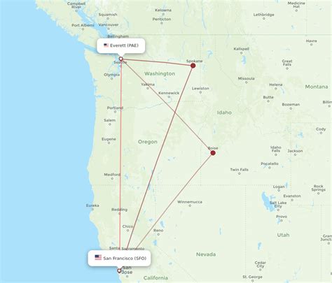 Flights From Everett To San Francisco Pae To Sfo Flight Routes