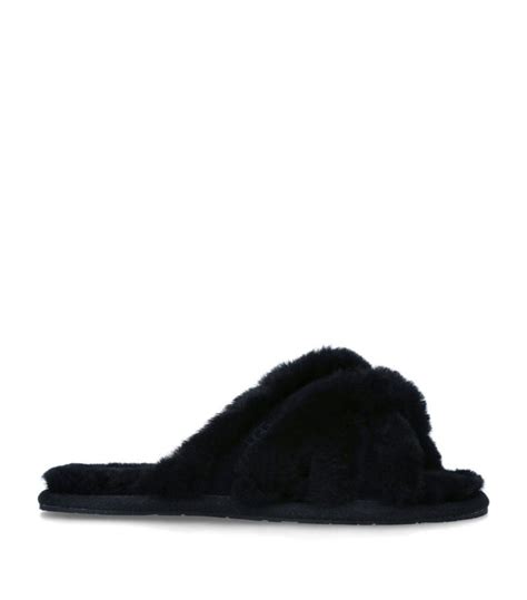 Ugg Sheepskin Scuffita Slippers Black Editorialist