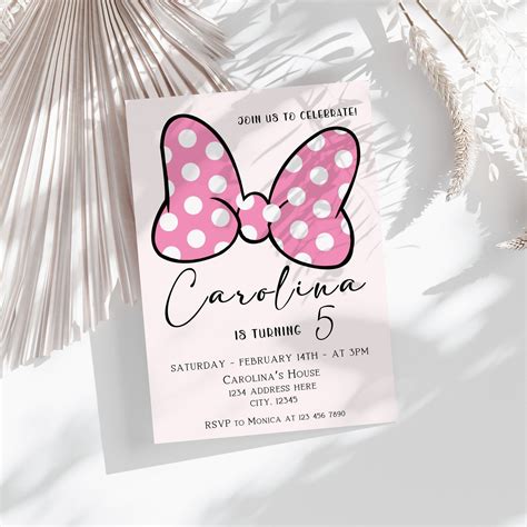 Customizable Minnie Mouse Birthday Invitation Mama Life Printables