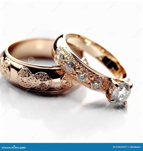 Generative Ai Illustration Of Two Wedding Rings In Close Up Stock Illustration Illustration Of