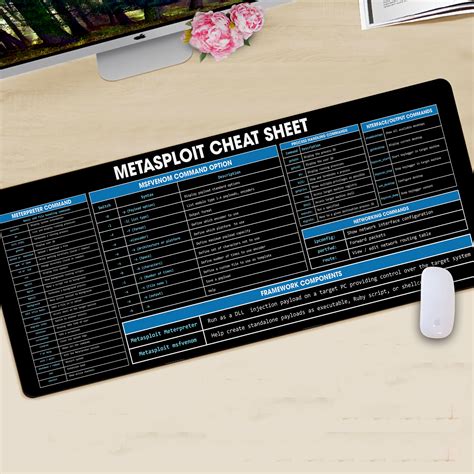 Metasploit Cheat Sheet Mouse Pad Computer Security Project Dest Mat