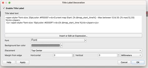 Time Series Use Several Colours In Decorations Title Label In Qgis