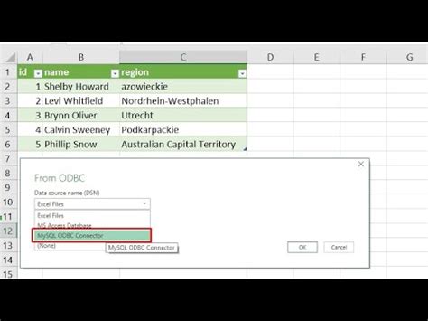 Connecting Excel To MySQL Via ODBC Driver YouTube