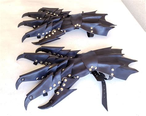 Black Costume Claws Claw Gauntlets Dragon Claws Demon Etsy