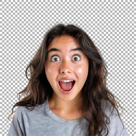 Premium PSD Shocked Woman On Transparent Background Ai Generated