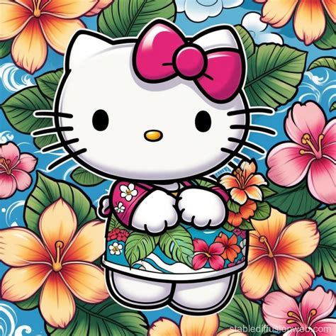 Hello Kitty Waving The British Flag Prompts Stable Diffusion Online