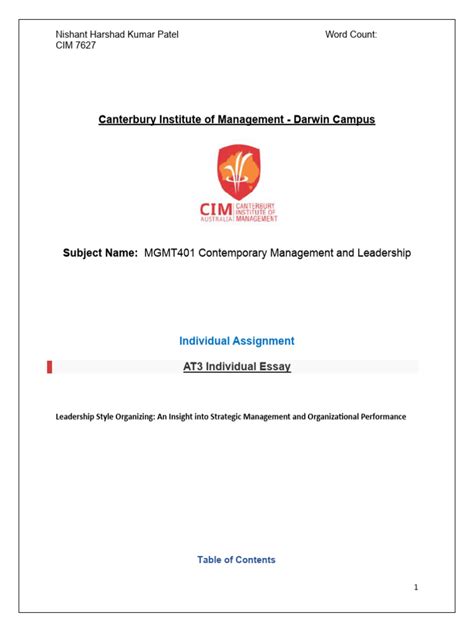 Mgmt401 Nishat Harshadkumar Patel 10 Articles Pdf Business Leadership