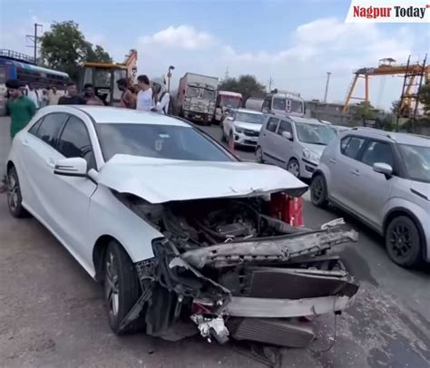Major Car Collision On Nagpurs Khapri Jamtha Road