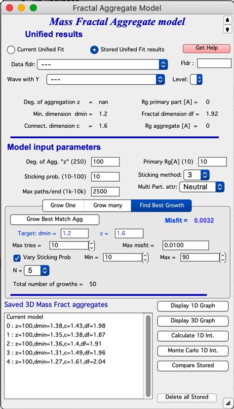 mass fractal aggregate model — irena and nika manuals 1 5 2 documentation