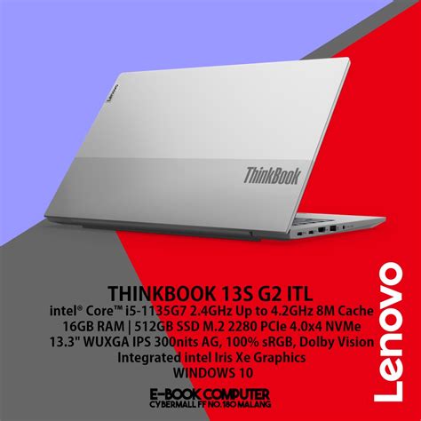 Jual LENOVO THINKBOOK 13s G2 ITL Intel CORE I5 1135G7 RAM 16GB DDR4 SSD 512GB NVME 13 3 WUXGA
