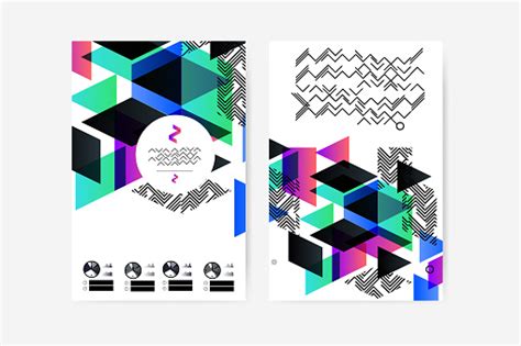 기하학적 유행 일러스트 배경 현수막 기하학적 스타일 플랫 및 3d 디자인 요소 레트로 아트 포스터 전단지 배너 커버에 대 한 0