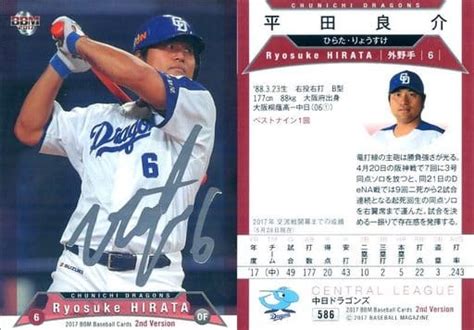 駿河屋 586 レギュラーカード ： 平田良介銀箔押しサイン入り（bbm）