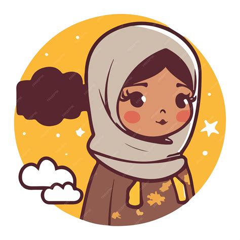 Premium Vector Cute Hijabi Girl Cartoon Style Vector Illustration