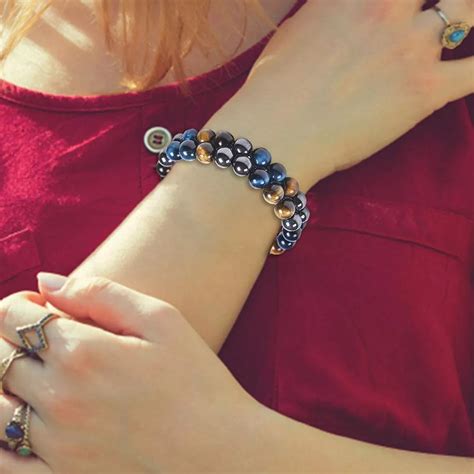 Pulsera Ojo De Tigre Obsidiana Hematita Brazalete Cuentas Universo En Línea