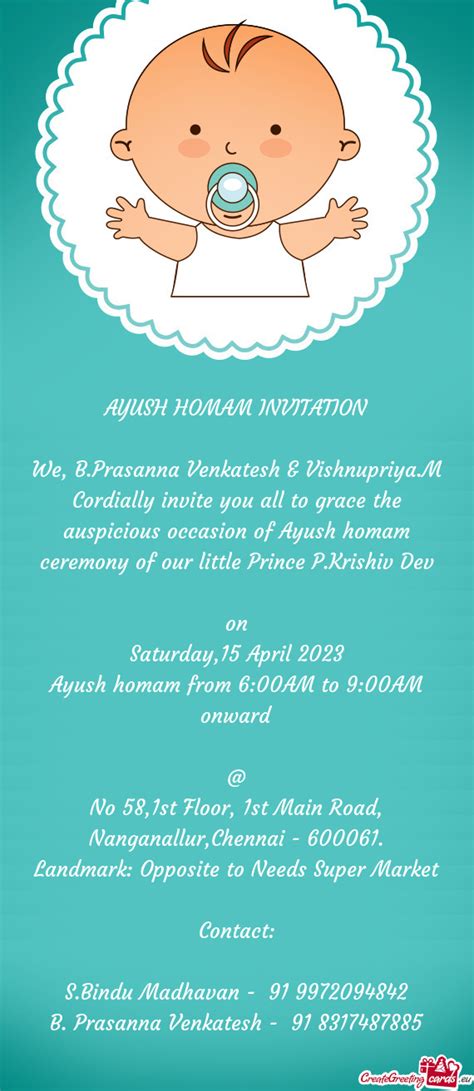 AYUSH HOMAM INVITATION Free Cards