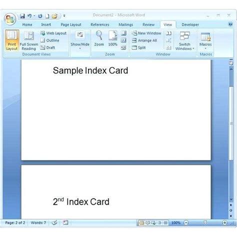 4x6 Index Card Template Word 2016 Cards Design Templates
