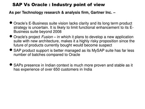 Ppt Sap Vs Oracle Industry Analysis And Module Capability Powerpoint Presentation Id 8886054