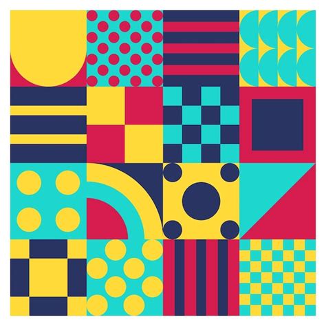 Premium Vector Abstract Bauhaus Geometric Pattern Background Vector