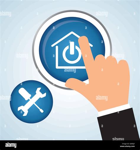 Smart Home Design Technology Icon System Concept Stock Vector Image