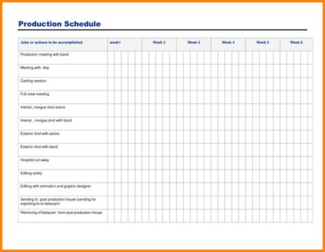 Printable Interview Schedule Template