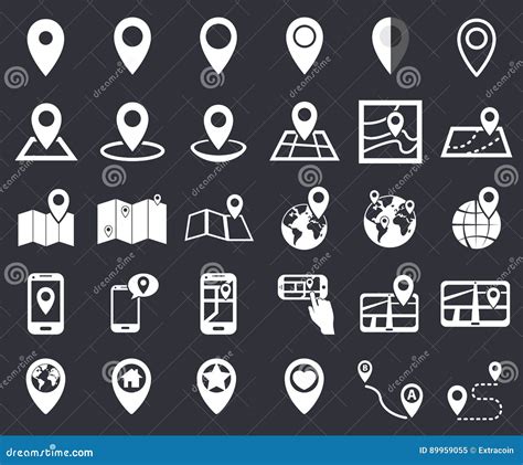 Map Pointer Icon Set Gps Location Navigation Marker Cartoon Vector CartoonDealer