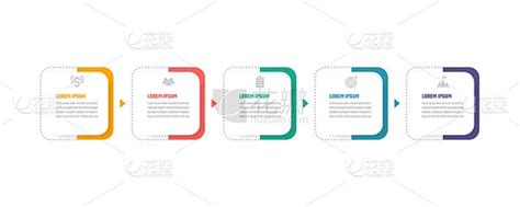 5 步骤流程信息图矢量设计，信息处理素材 花瓣网
