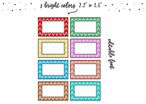 Chevron Name Labelssmall Name Labels Back To School Labels Editable