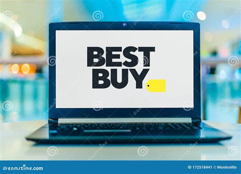 Laptop Computer Displaying Logo Of Best Buy Editorial Photo Image Of