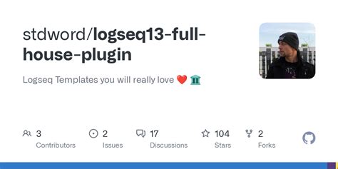 github stdword logseq13 full house plugin logseq templates you will