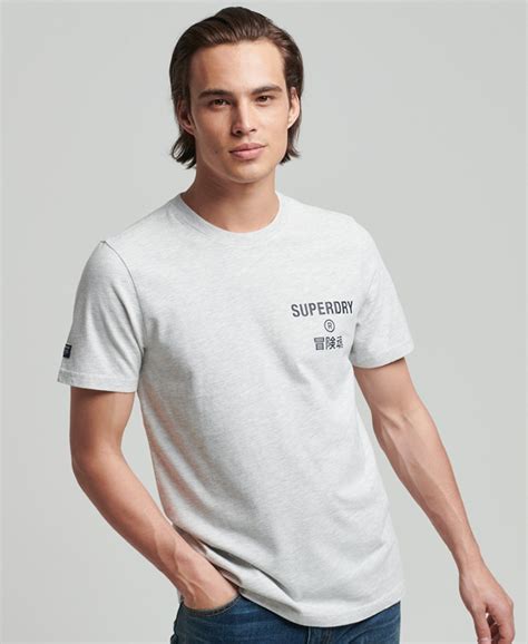 Mens Vintage Corporate Logo Marl T Shirt In Glacier Grey Marl