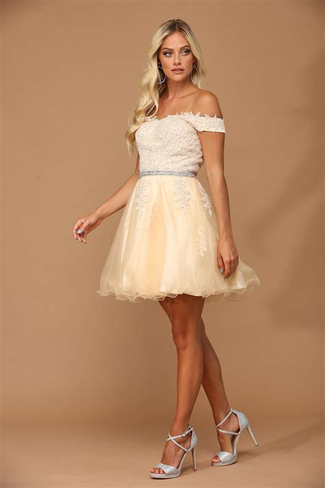 White Prom Short Off Shoulder Lace Cocktail Party Dress For 16399