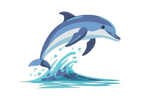 Dolphin Jumping Out Of Water Premium Ai Generated Vector