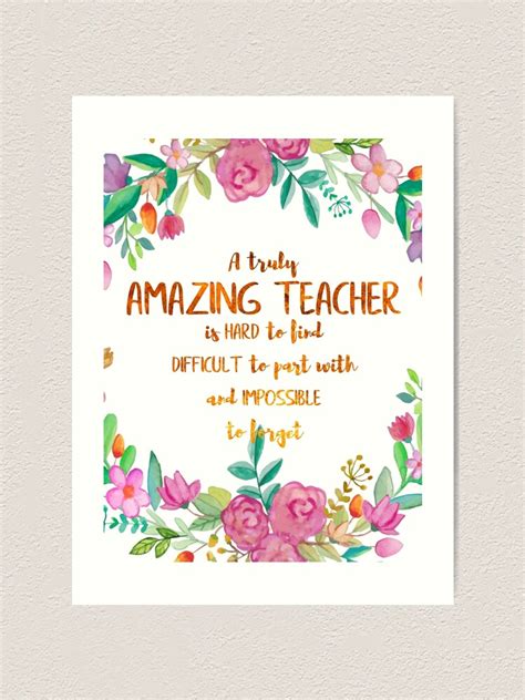 A Truly Amazing Teacher Is Hard To Find Quote Teacher Gift Teacher