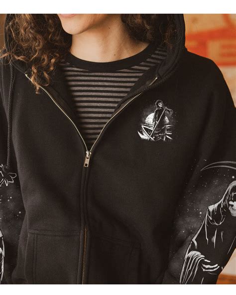 Row Row Row Your Boat Grim Reaper Black Hoodie Aljaira