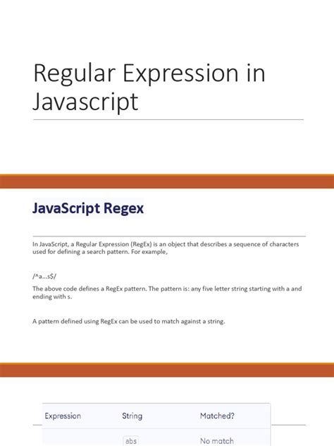 Regular Expression In Javascript Pdf