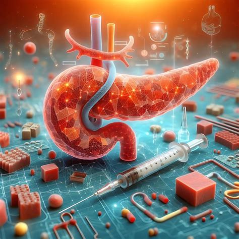 Micro Disparo De Modelado 3d De La Enfermedad Del Páncreas Foto Premium