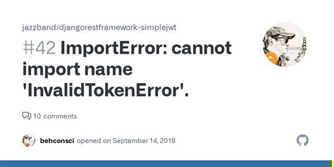 ImportError Cannot Import Name InvalidTokenError Issue 42
