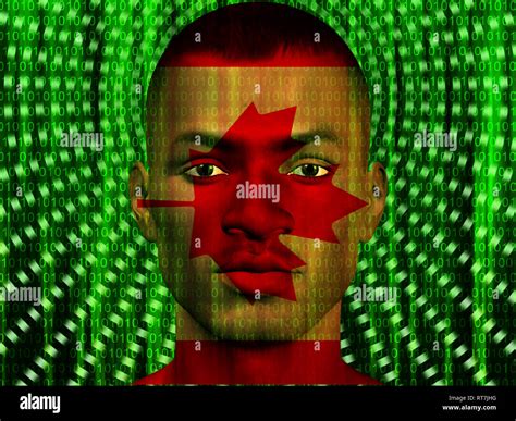 Male With Binary Code Stock Photo Alamy