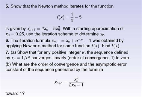 solved 5 show that the newton method iterates for the