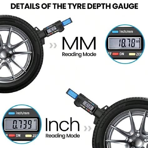 1pc Digital Car Tyre Tire Tread Depth Gauge Meter Auto Tire Wear Detection Measuring Tool