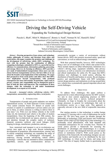 PDF Driving The Self Driving Vehicle Expanding The Technological Design Horizon