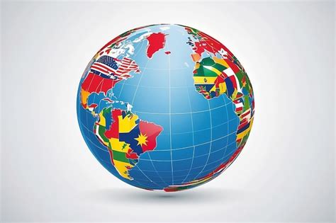 Premium AI Image Flags Globe Vector Illustration On White