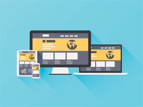 Flat Responsive Web Design Concept Website Development Devices Stock