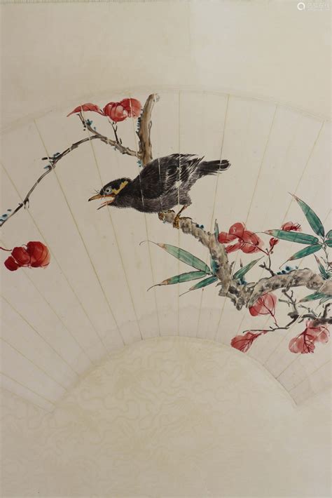 江寒汀花鸟扇面纸本镜片－【deal Price Picture】