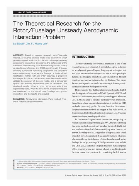 pdf the theoretical research for the rotor fuselage unsteady